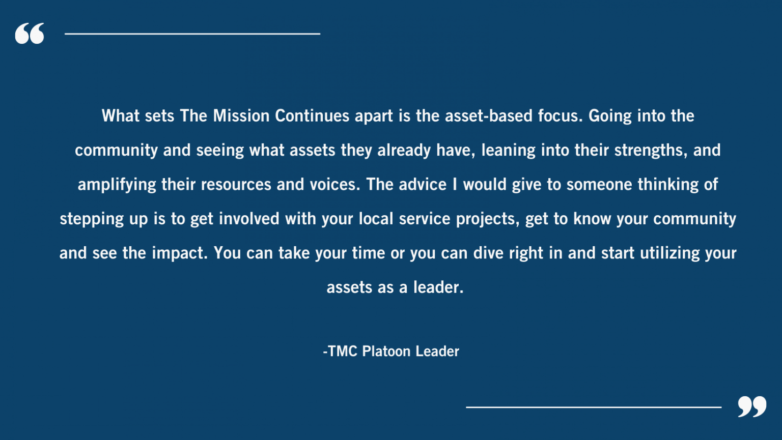 Platoon Leadership Team - The Mission Continues | The Mission Continues